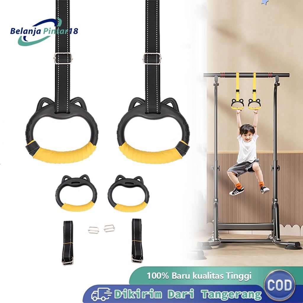 2 pcs Gymnastic Gymnastic LiftingRing Pull Up Strap Kit Adjustable ...