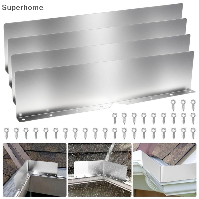 Superhome 4Pcs Rainwater Valley Gutter Splash Guard Rain Drip Gutter ...