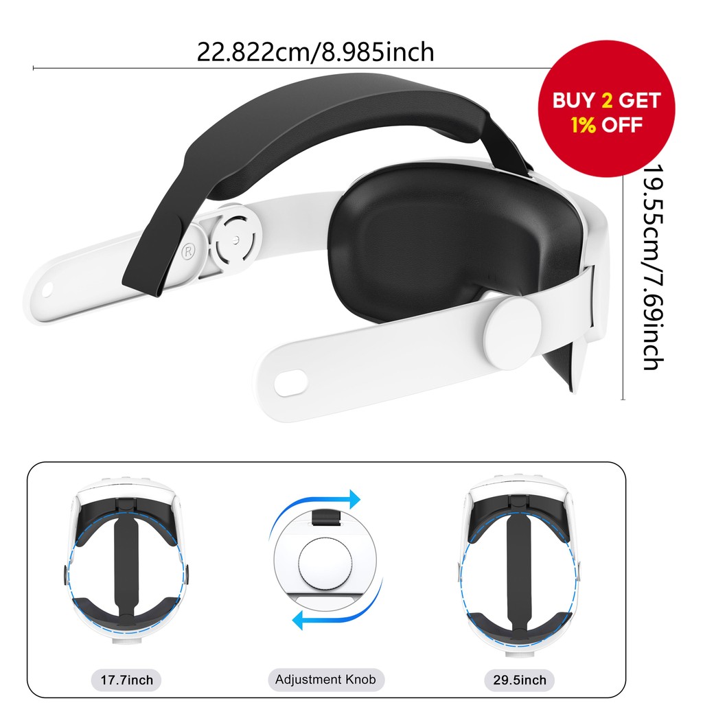 New Compatible Adjustable Elite Strap Replacement for Oculus Quest 2 ...