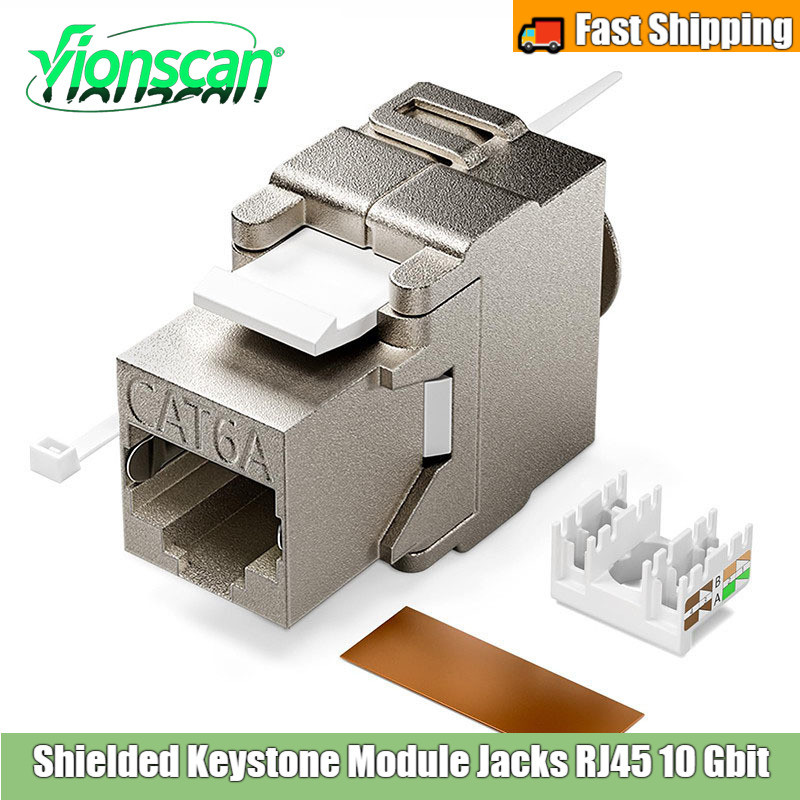 Vionscan CAT6A Keystone Jacks Shielded Keystone Jack RJ45 CAT7 CAT8 ...