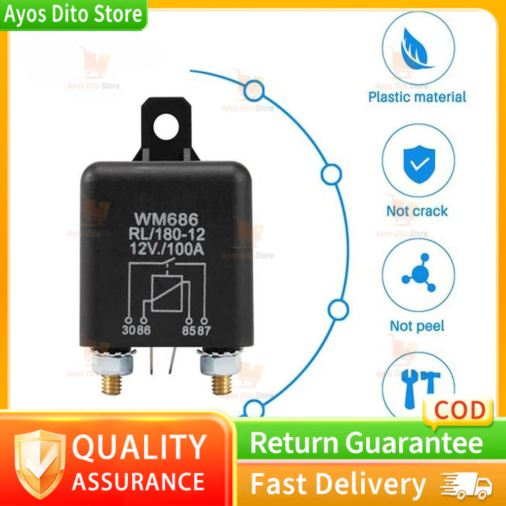 12V 100Amp 4-Pin Heavy Duty ON/OFF Switch Split Charge Relay For Auto ...