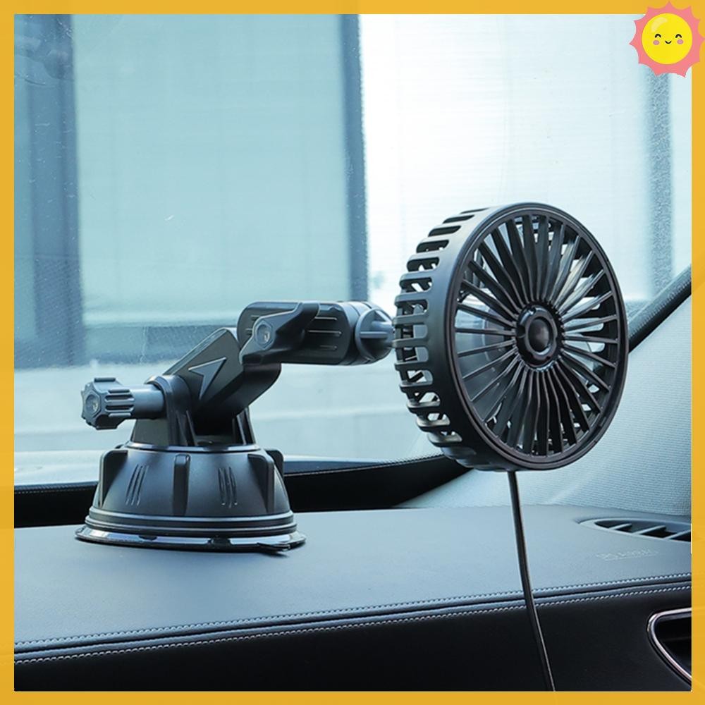 Suction Cup Car Windshield Fan 360 Degree Rotatable Car Air Cooler USB ...