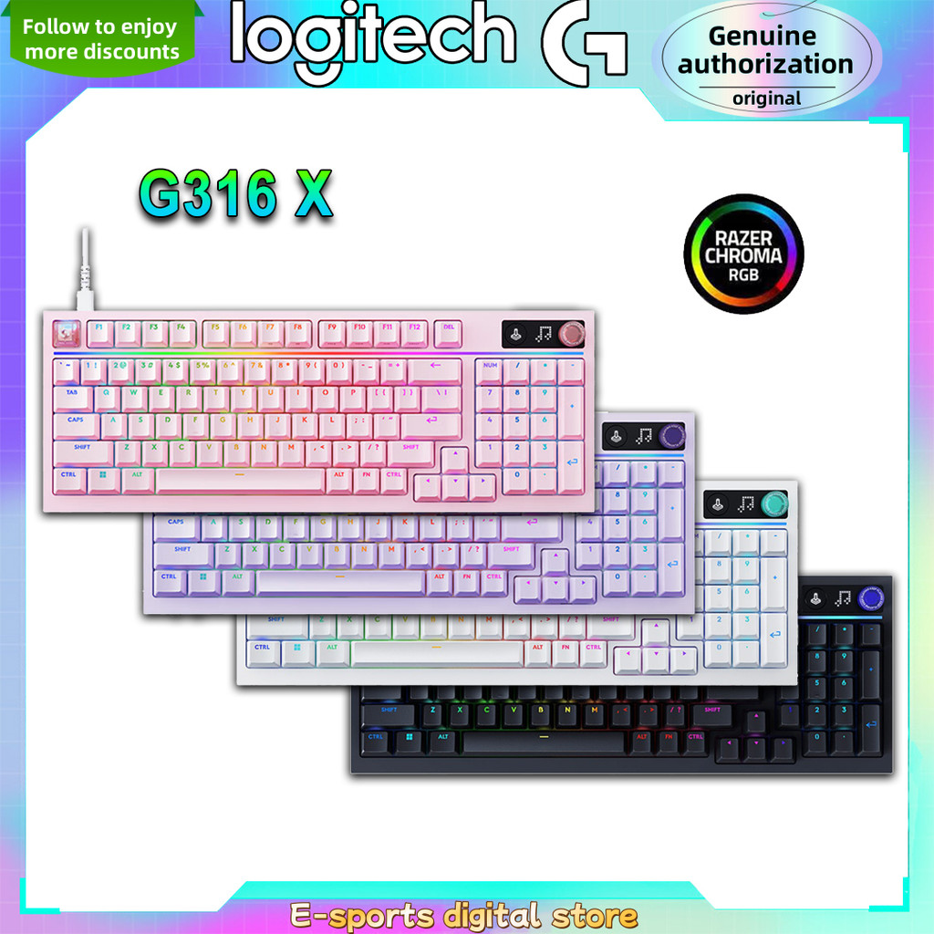 Logitech G316 X 8K Customized Mechanical Gaming Keyboard Wired USB-C 98-Key Black/White ZZM ...