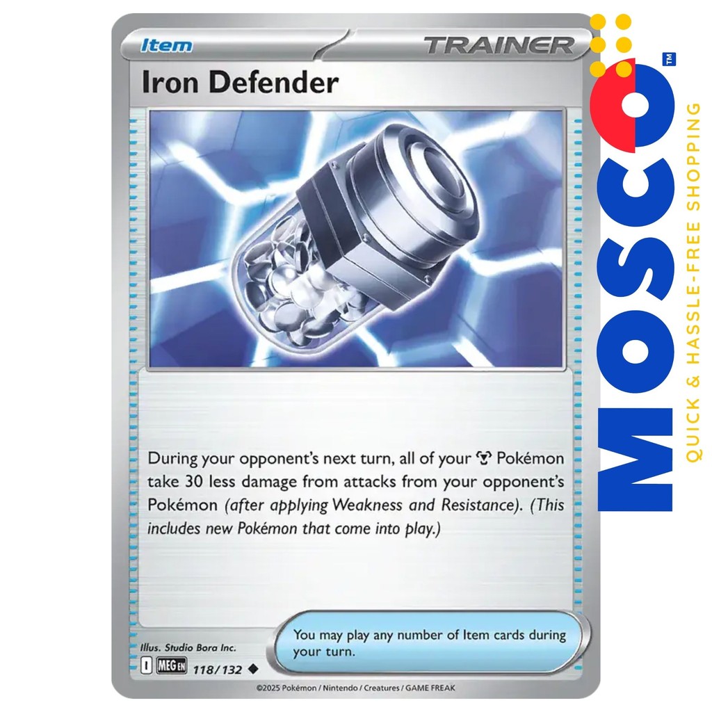 Iron Defender - 118/132 ME01 Mega Evolution Base | Pokemon TCG | Shopee ...