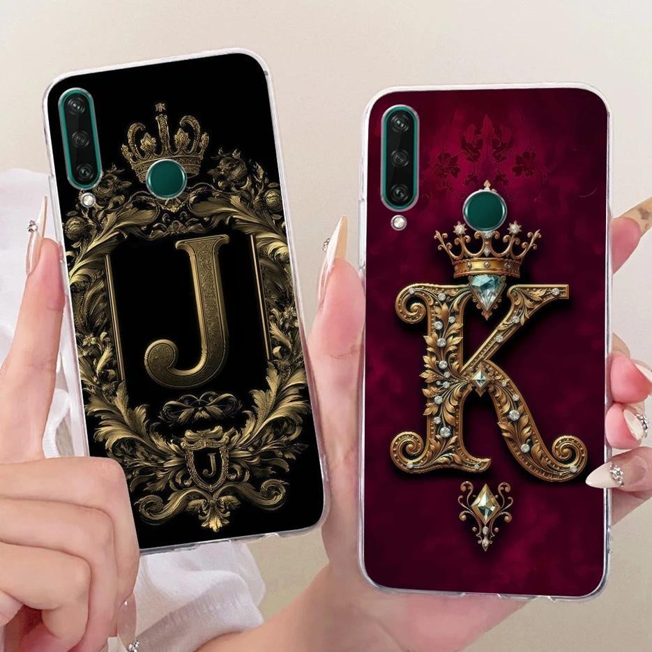 For Huawei Y6p Case MED-LX9 Stylish Couple Letters Cover Soft Slim ...