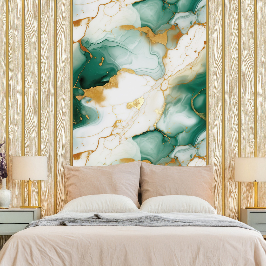 Self Adhesive Home wallpaper with Gold Line Wood Motif PVC 45cm x 6M ...