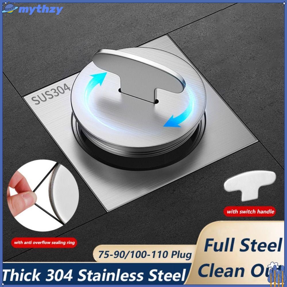 MYTHZY Floor Clean Out, 304 Stainless Steel Square Shower Floor Drain ...