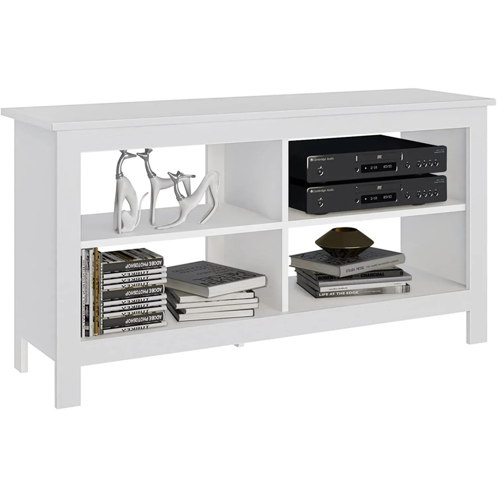 Entertainment Center 4 Cubby Television Stands Cabinet Media Sideboard ...