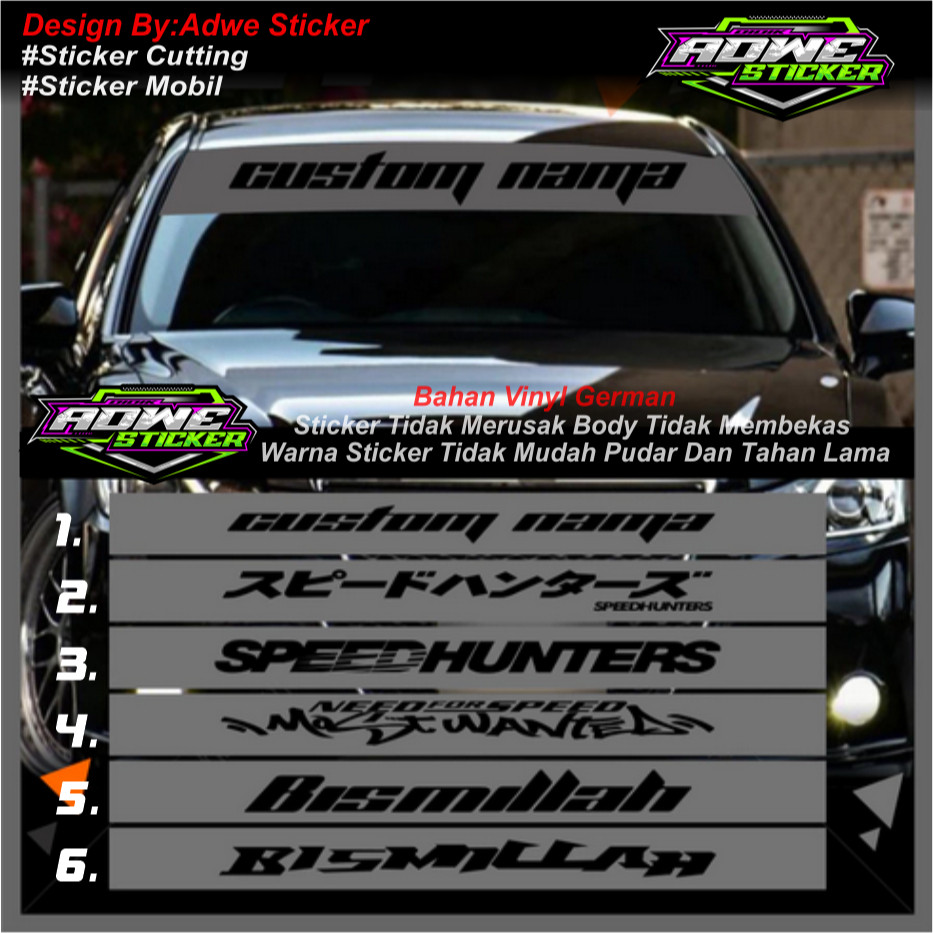 Front Car Window Stickers (Can be customized and Request) car variation ...