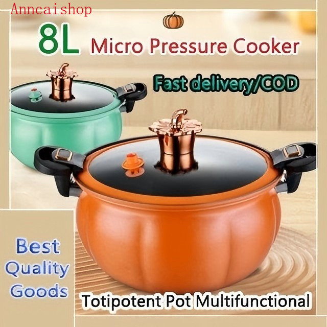 8L Original Stainless Steel Pumpkin Micro Pressure Cooker Non-stick ...