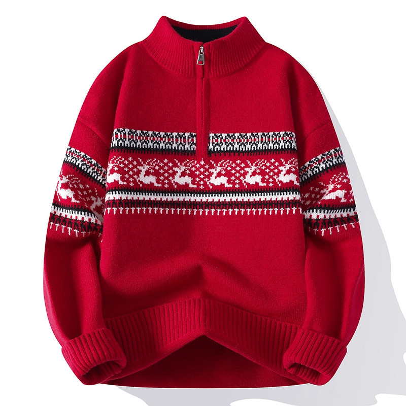 Cozy Up Men's Quarter Zip Pullover Sweater Casual Zip Up Polo Sweater ...