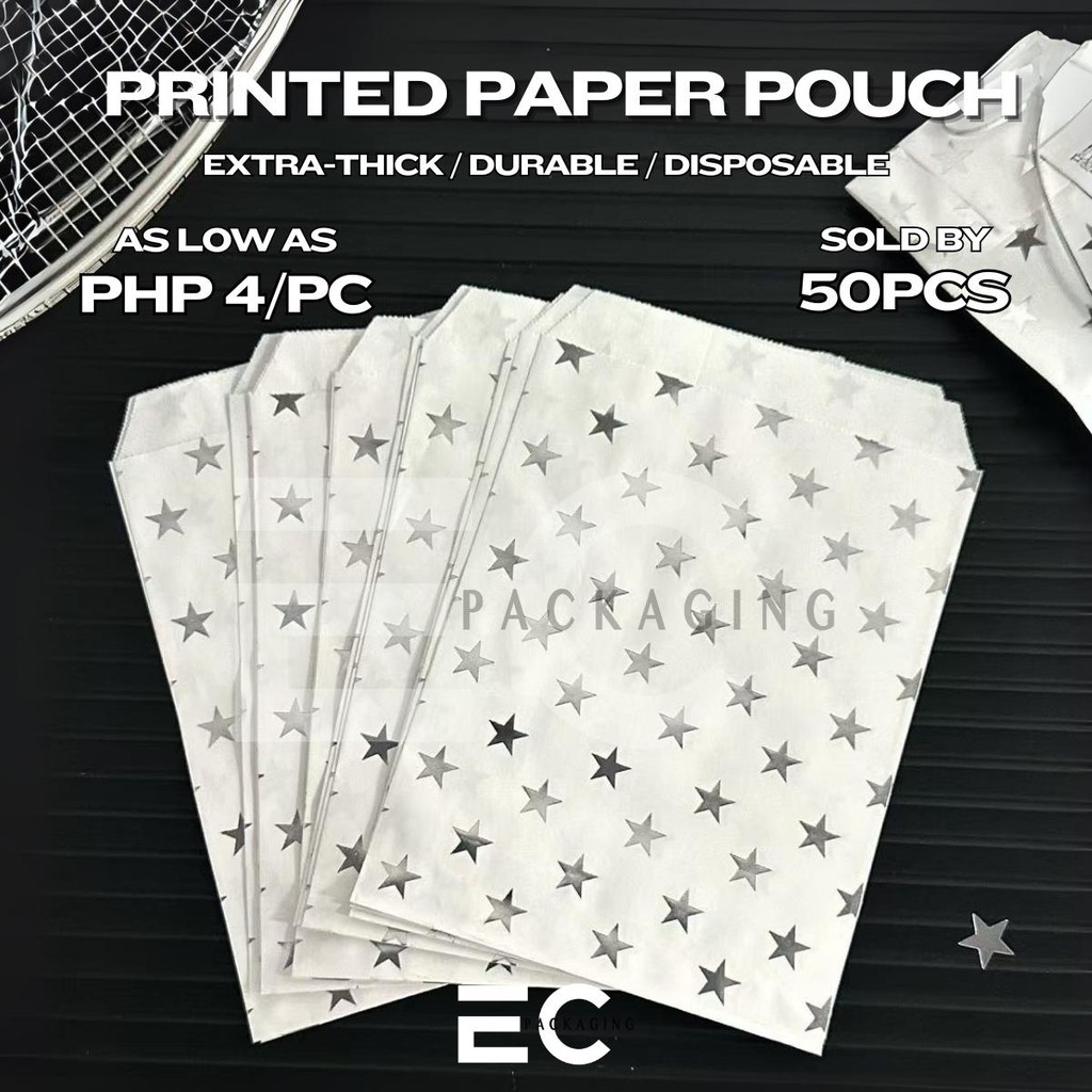 EC 50Pcs Star Silver Greaseproof Paper Bag Pouch Food Wrapper Sandwich ...