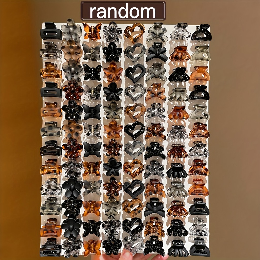 24/48pcs Heart Flower Butterfly Clips for Women, Multi-Color Cute ...