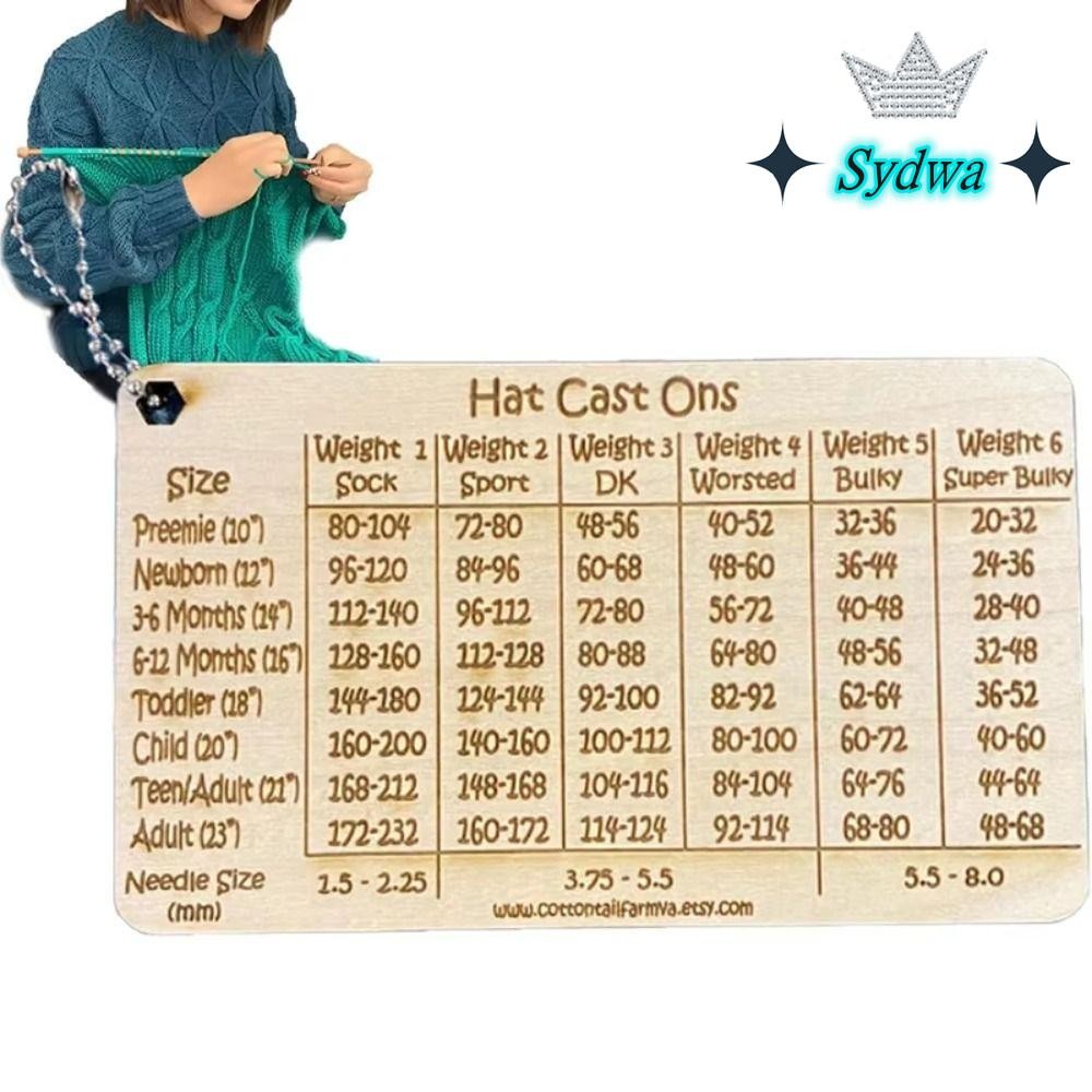 SYDWA Knitting Stitching Calculator, Hat Size Chart Precise Measuring ...