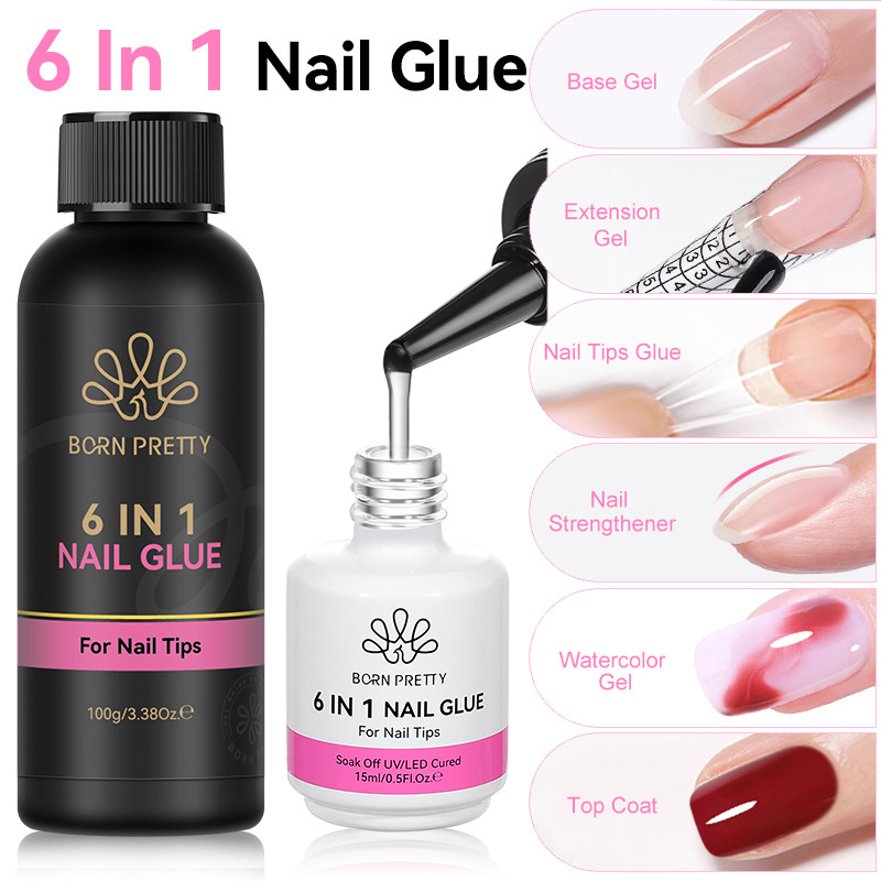 BORN PRETTY 100g 6 IN 1 Nail Gel Large Capacity Extension Gel Rubber ...