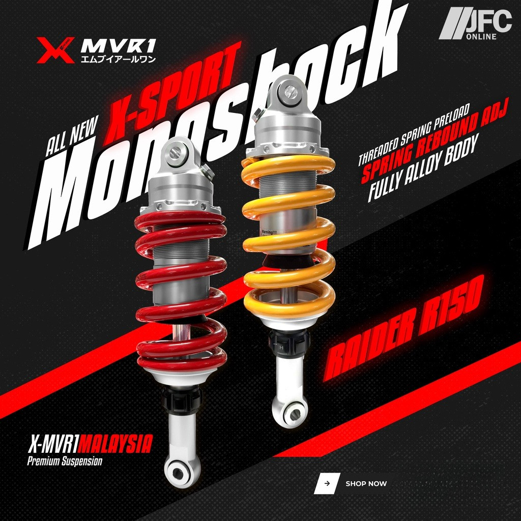 MVR1 MONO SHOCK X-SPORT 285mm FOR RAIDER R150 CARB/FI | Shopee Philippines