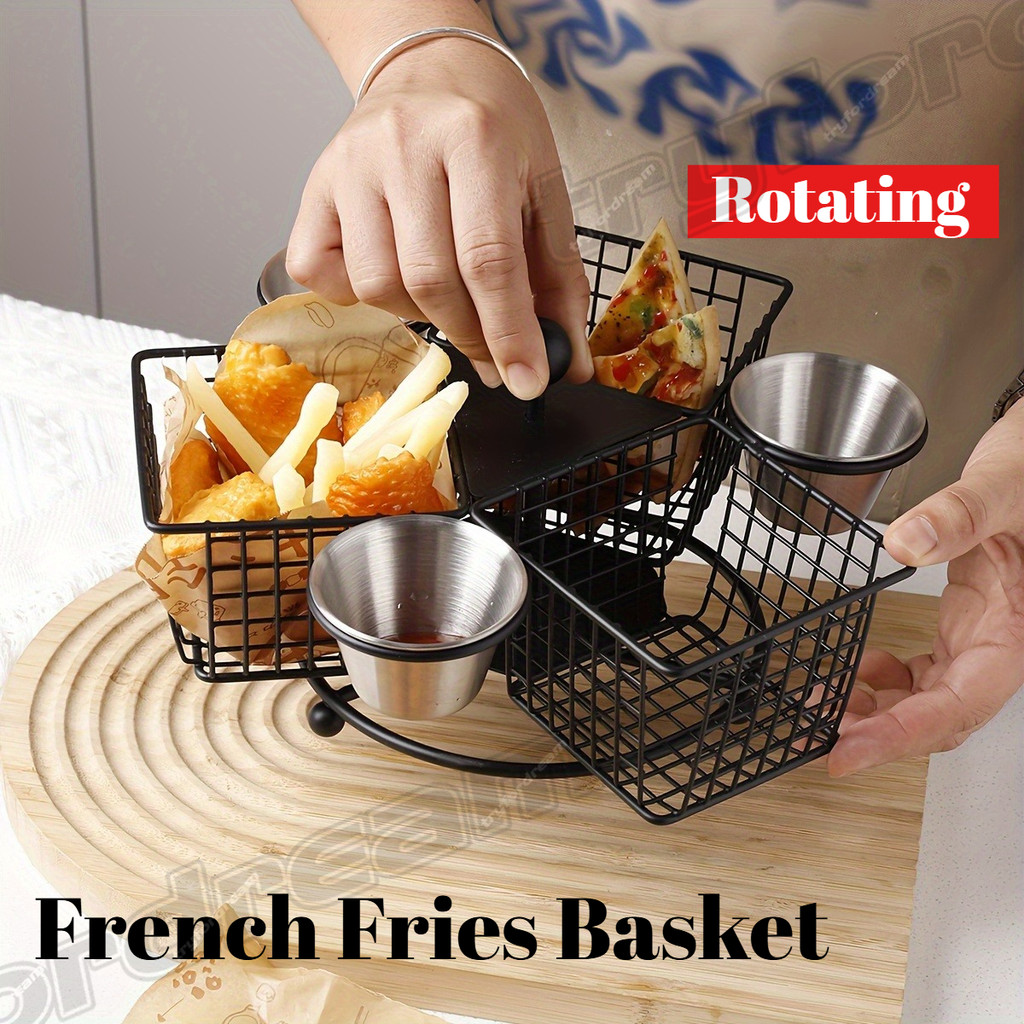 Rotating Metal French Fries Basket / Fried Snack Basket / Snack Chips ...
