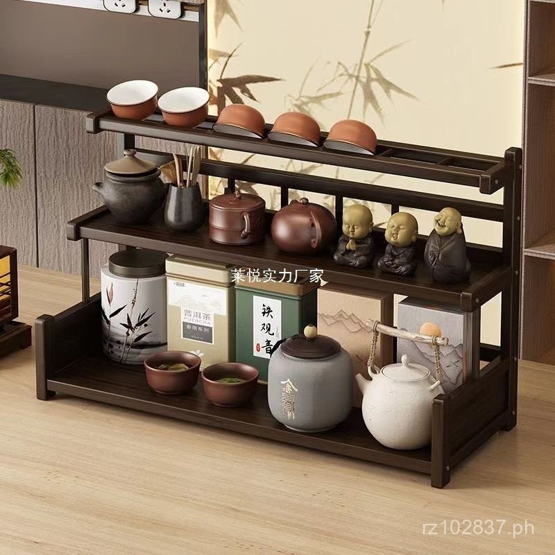Storage Rack Desktop Tea Purple Clay Teapot Tea Set Small Antique Rack ...