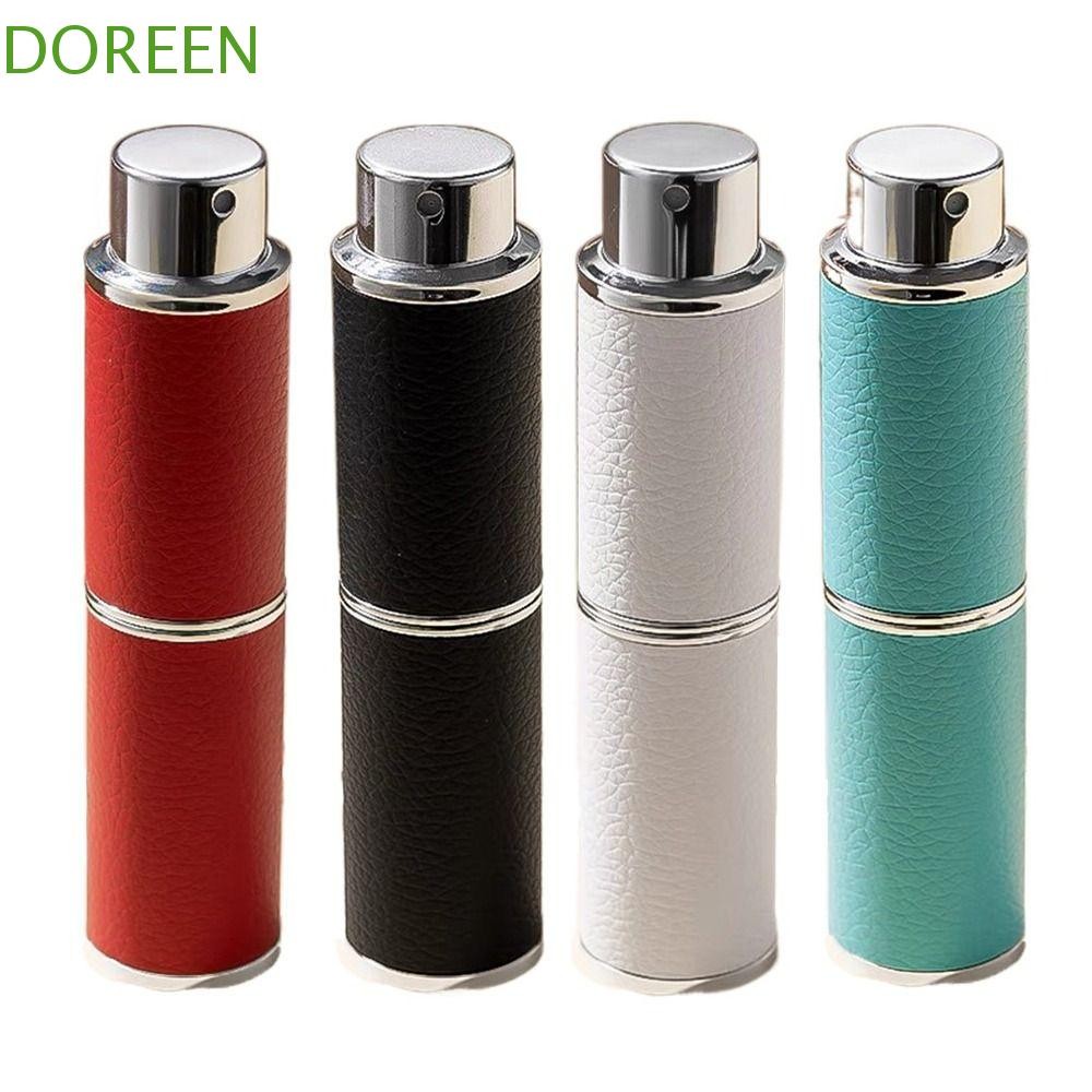 DOREEN Perfume Bottle Atomizer, Refillable Leather Rotating Spray Pump ...