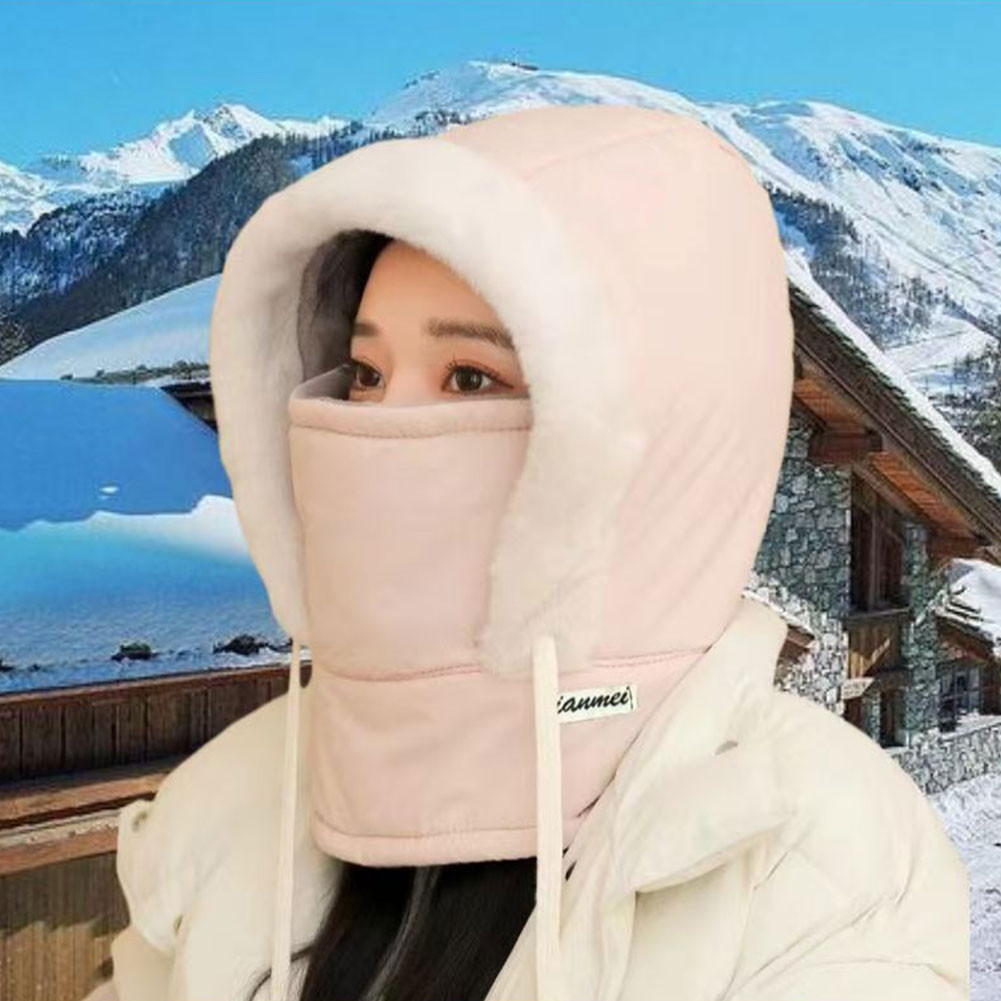 Womens 3 In 1 Winter Fleece Hat Face Mask Neck Warmer Windproof ...