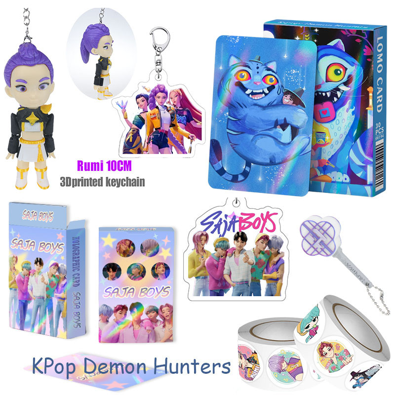 KPop Demon Hunters Lomo Card Diy Sticker Rumi 3D Printing Toy Saja Boys Keychain Gifts | Shopee ...