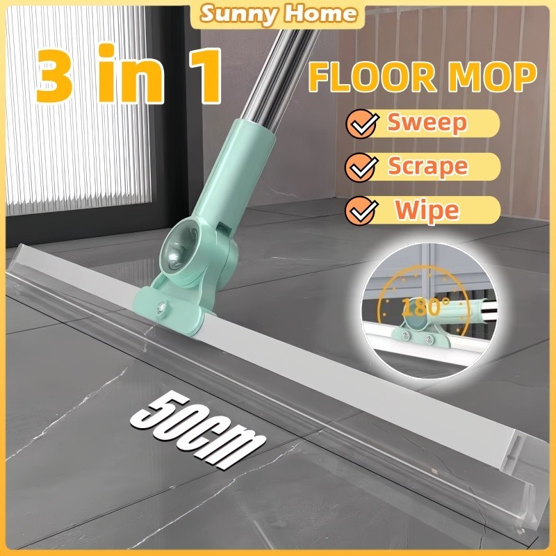 Floor Window Wiper Scraper 180 Degrees Rotatable Hand Push Mop Sweeper ...