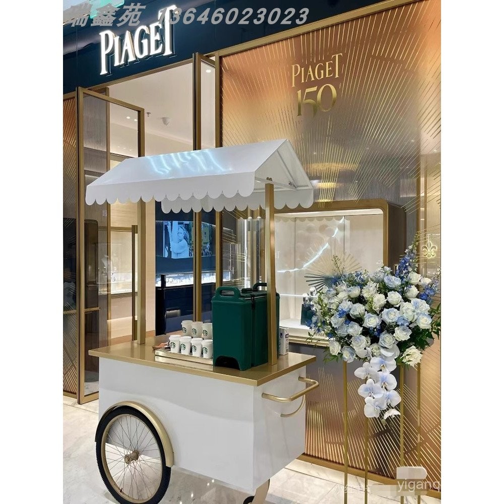 Iron Art Flower Cart Mall Coffee Cart Bread Milk Tea Front Sales Cart ...