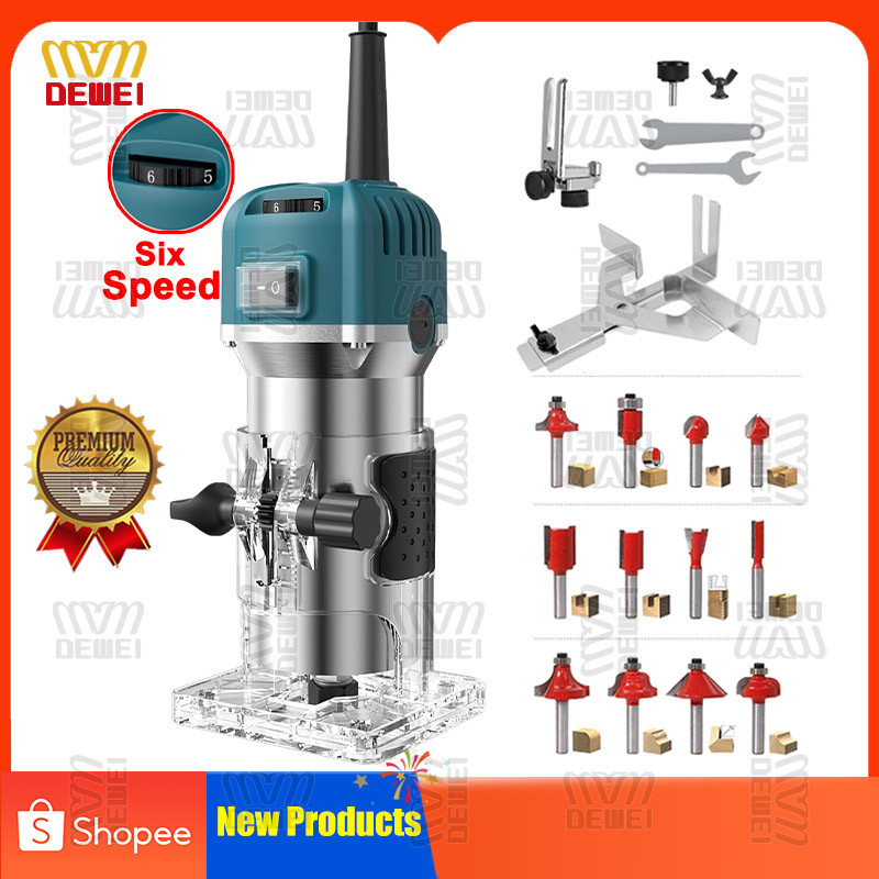 Compact Wood Palm Router Tool Hand Trimmer Woodworking Variable Speed ...