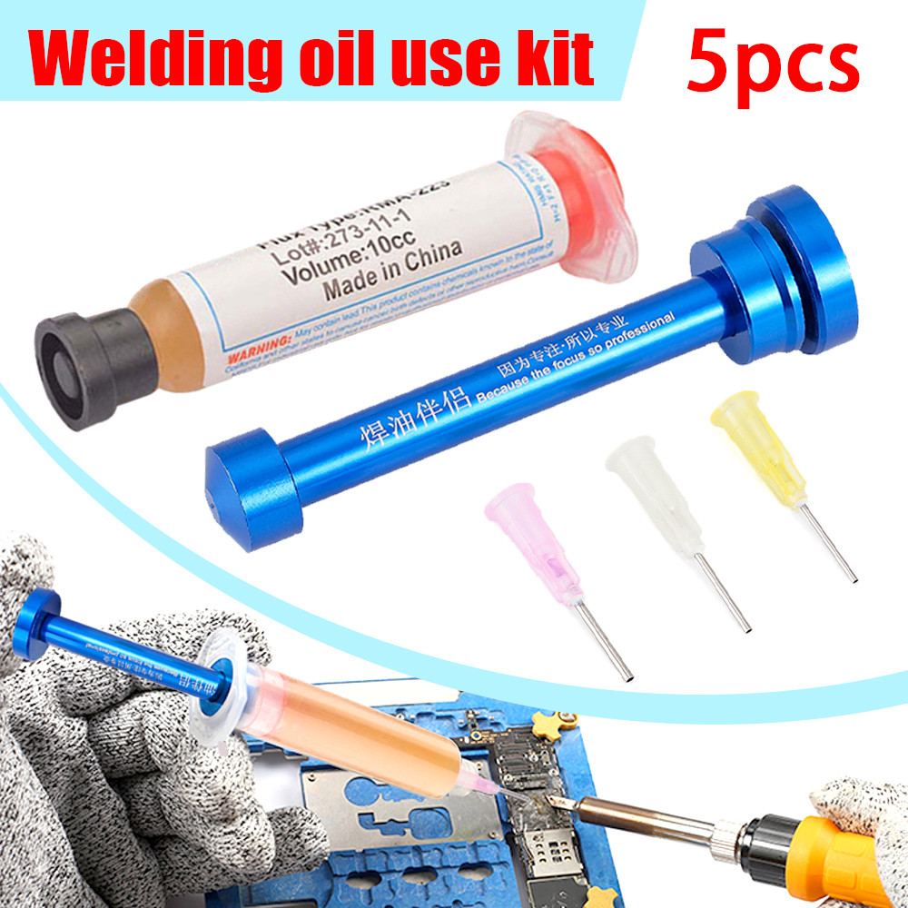 Aluminum Alloy Push Rod Syringe Type Soldering Oil Flux, Green Oil ...