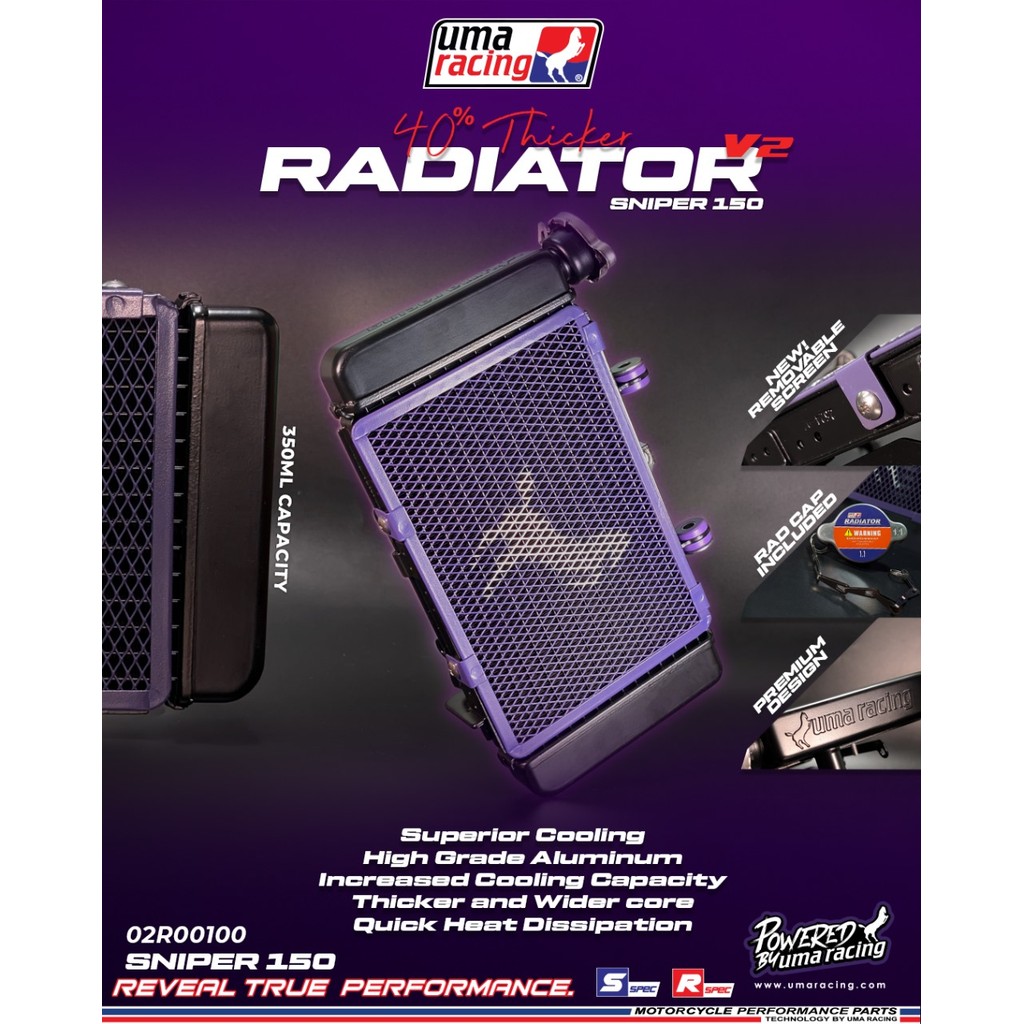 UMA Racing Radiator V2 for Yamaha Sniper 150 | Shopee Philippines