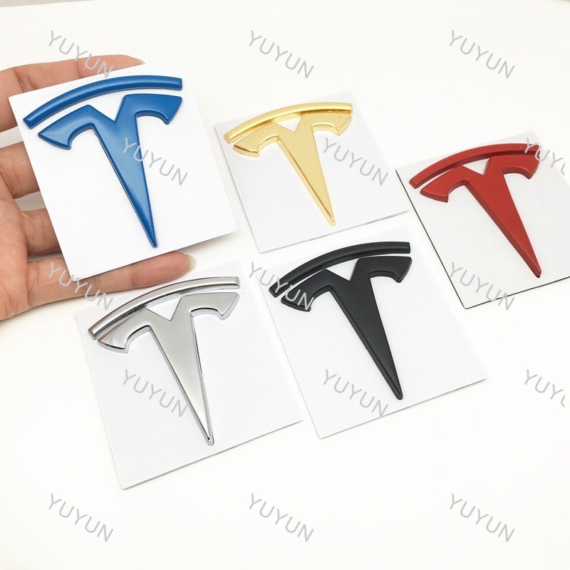 YY Car Styling 3D Metal for Tesla stickers Model S Model X 3 P100D P85D ...