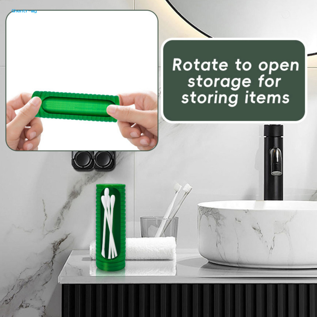 GH| Rotary Seal Cotton Swab Container Portable Waterproof Cotton Swab ...