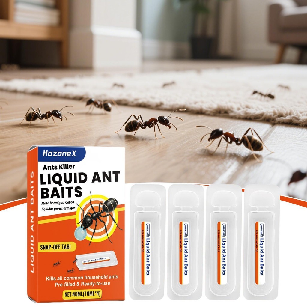 Ant Killer Liquid Ant Baits Indoor 4 x 10ml Ant Control Stations Pet ...