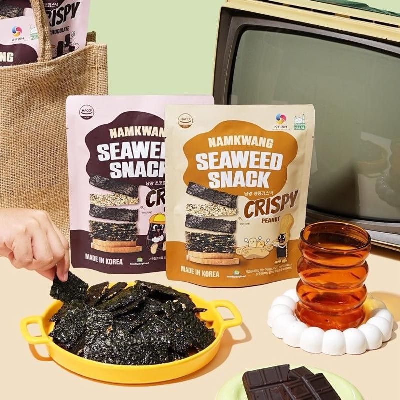 Namkwang seaweed Crispy Snacks (Peanut & Chocolate Flavor) 24g/Pack ...