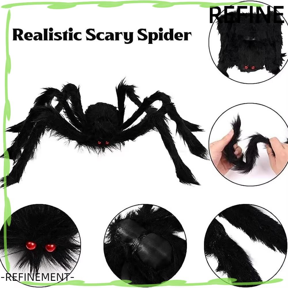 REFINEMENT Halloween Giant Realistic Spider, Plush Tricky Decoration ...