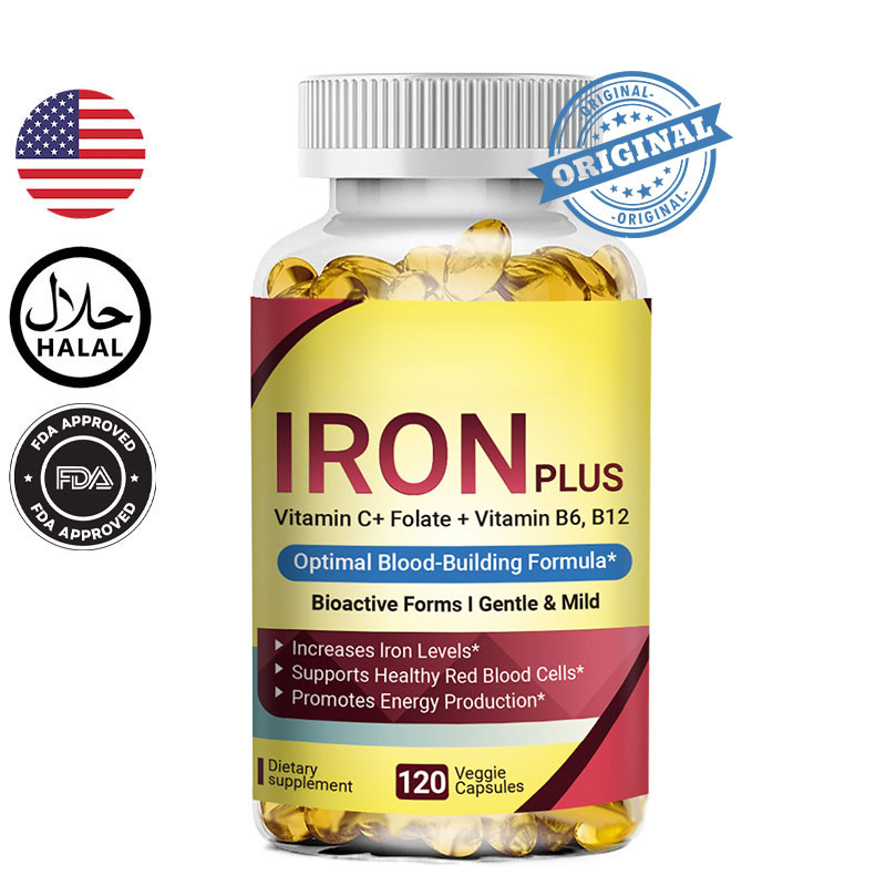 Iron with Vitamin C & B Complex Capsule for Anemia Prevention Blood ...