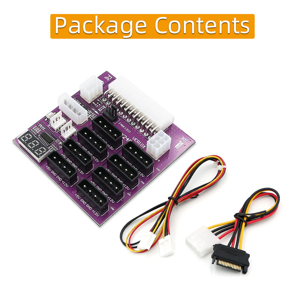 ATX Power Supply Breakout Board with 4 Pin and 6 Pin Power Connector ...