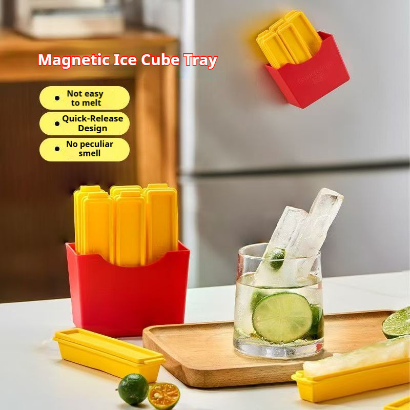 French Fries Ice Mold Tray Storage Box Reusable Food Grade DIY Ice Cube ...