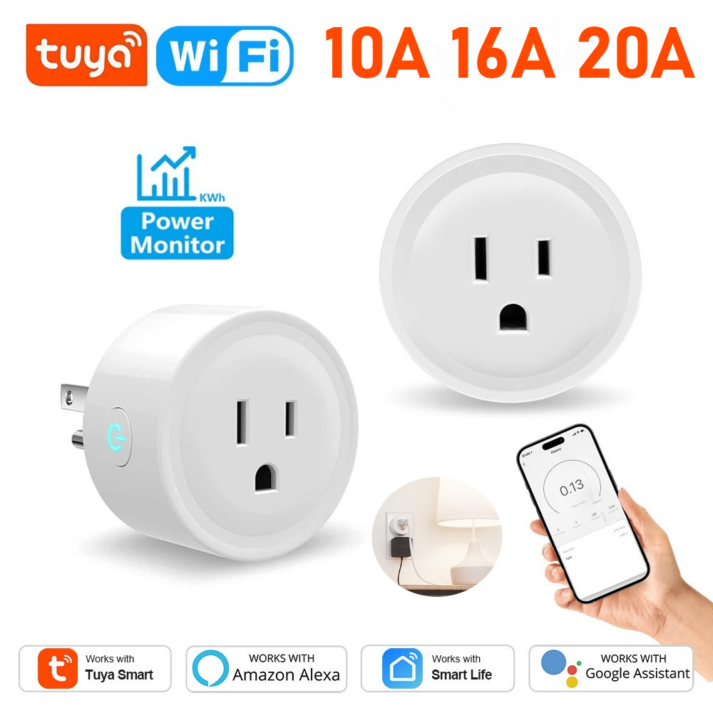 Tuya 16A Smart Plug WiFi Socket Power Monitoring Timing Function Works ...