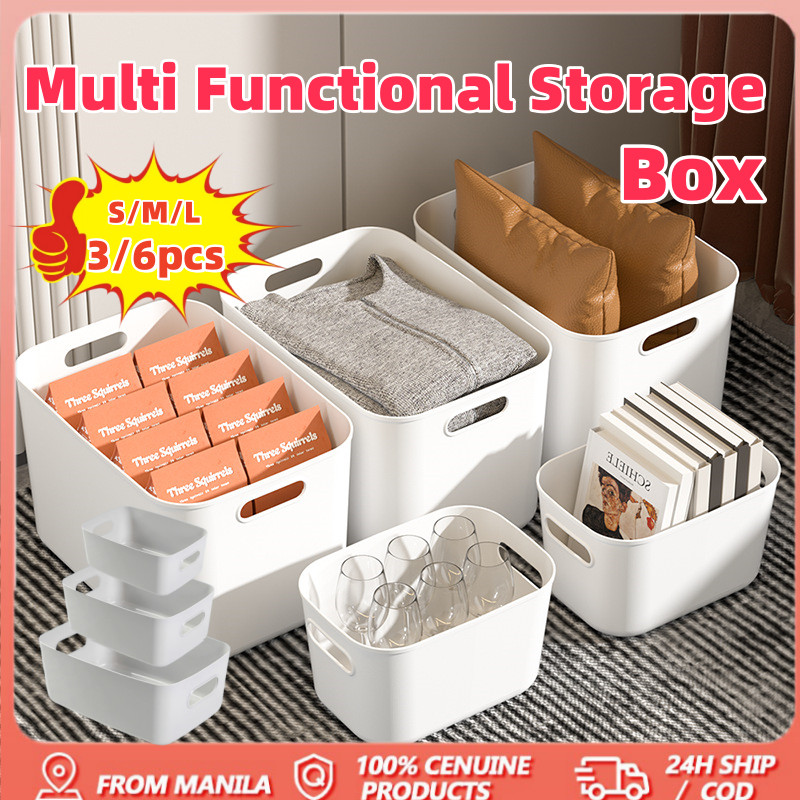 【3/6PCS】Storage Box Desktop Plastic Sorting Storage Basket Household ...