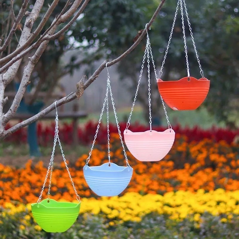 Hanging Gardening Plastic Flower Pot Elegant Big Hanging Pot Hanging ...