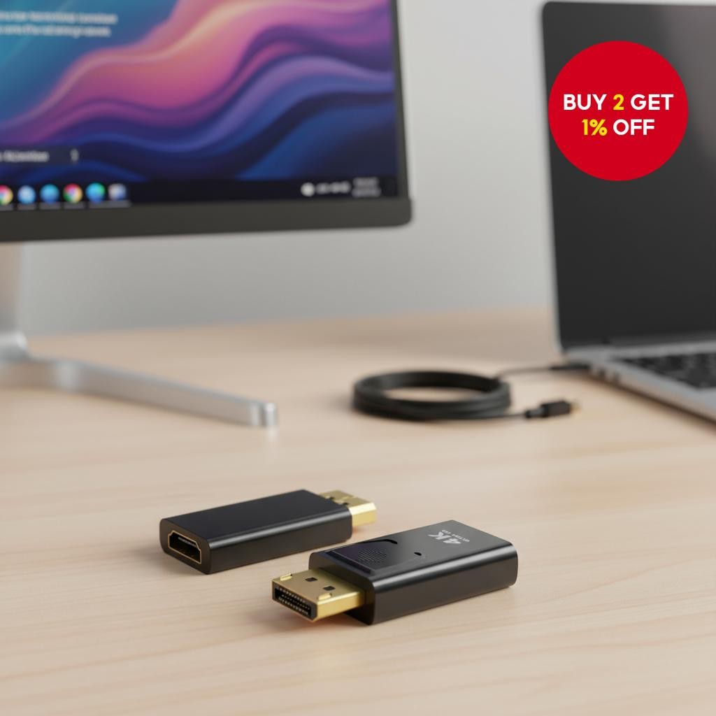 DisplayPort to HDMI 4K Adapter with Video and Audio Plug for TV Laptop ...