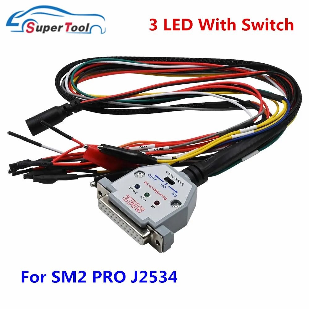 3 Led Lights Switch Boot Bench Cable For Sm2 Pro J2534 Vci Db25 Bench ...
