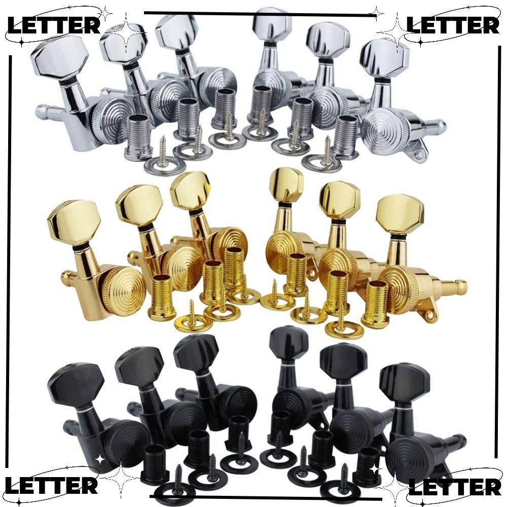 LETTER 6PCS/Set Guitar Locking Tuners, Silver/Gold/Black Chrome ...