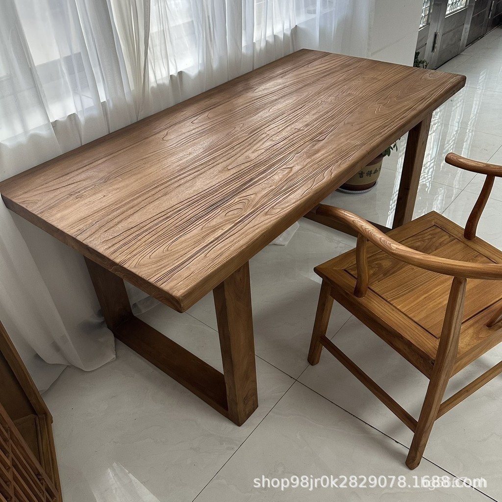 Study Desk Old Elm Wood Long Table Tea Table Large Board Table ...