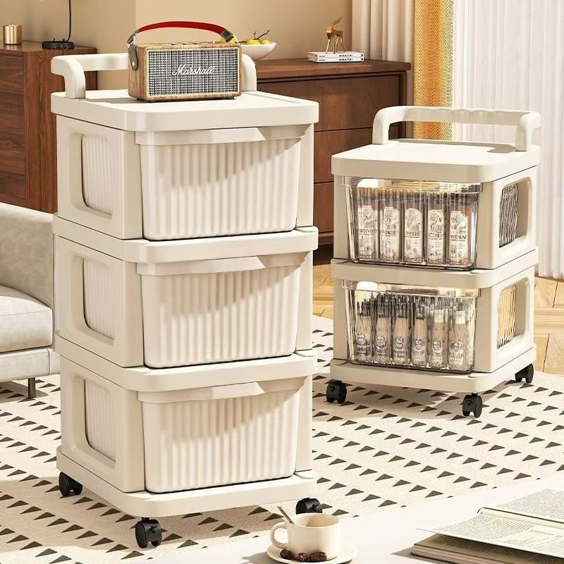 2-3 Tier Mobile Organizer Trolley with Wheels - Multipurpose Storage ...