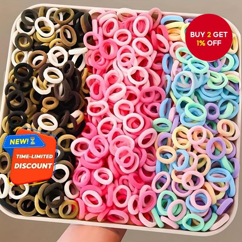 Mixed Color Hair Ties - High Elasticity Seamless Towel Bands, Non ...