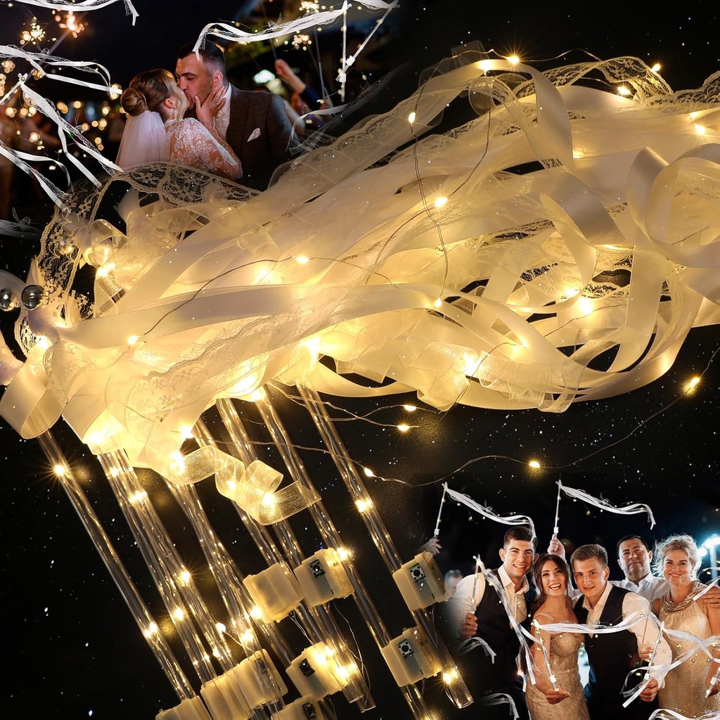 60Pcs/12pcs/24pcs/30PCS Light Up Wedding Sparklers LED Wedding Wands ...