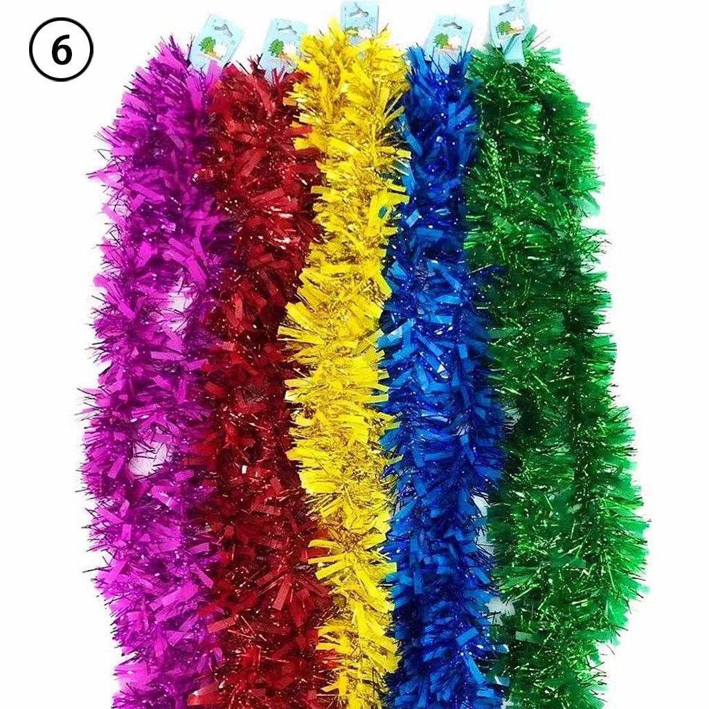 12PCS TINSEL Dark Green/Colored Garland 150cm Christmas Decor xm shop ...