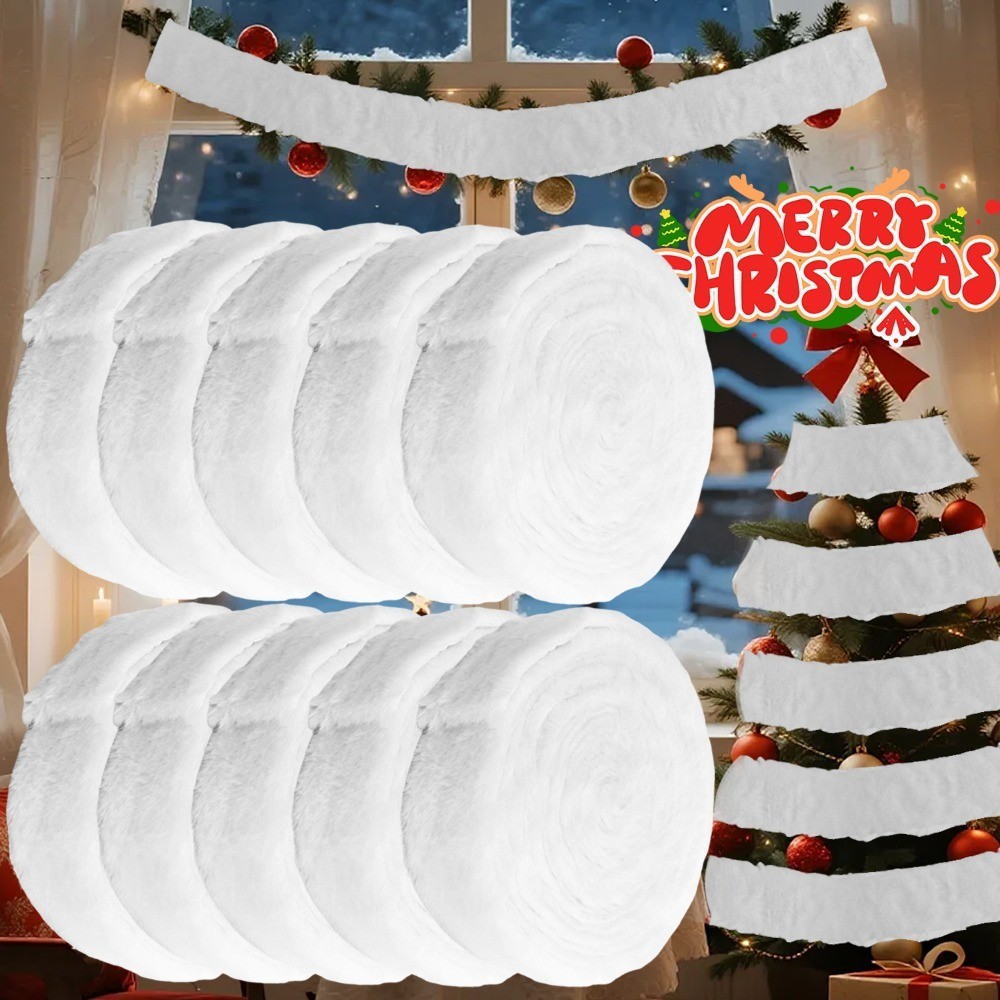 Christmas White Artificial Short Plush Strips Fluffy DIY Santa Hats ...